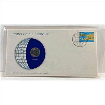 1979 Indonesia FDC with a 1971 Uncirculated Coin and Stamp*With COA ...