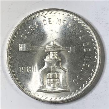1980Mo Casa De Moneda De Mexico Silver Peso*One Troy Ounce .925 Silver ...