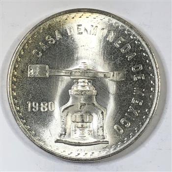 1980Mo Casa De Moneda De Mexico Silver Peso*One Troy Ounce .925 Silver ...