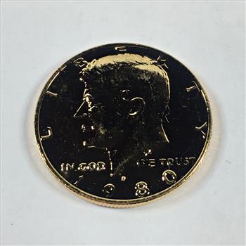1980-P 24K Gold Layered Kennedy Half Dollar | Property Room