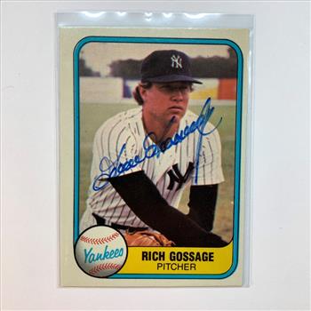 1981 Fleer Rich Goose Gossage Autographed Card Hall of Fame Yankee ...