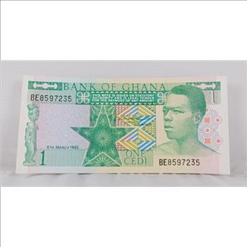 1982 Ghana One Cedi Crisp Banknote | Property Room