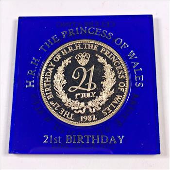 1982 Great Britain One Crown Coin Commemorating the 21st Birthday of ...
