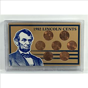 1982 Lincoln Cents*Lot of Seven Lincoln Memorial Cents Showing the ...