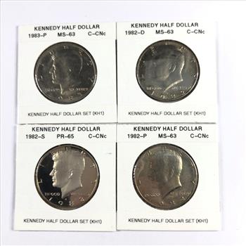 1982-P, D & S Kennedy Half Dollars (S is Proof)*1983-P Kennedy Half Dollar*All High Grade Coins ...