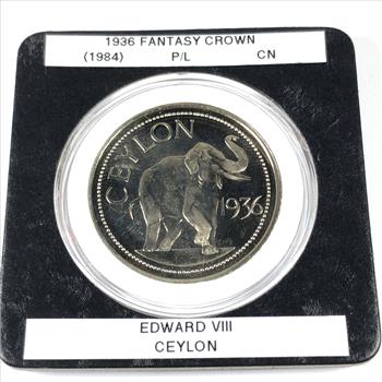 (1984) Ceylon 1936 Fantasy Crown*Edward VIII*Proof Like*In Protective ...