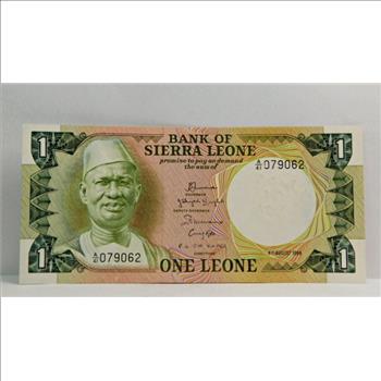 1984 Sierra Leone One Leone Banknote*Crisp Uncirculated | Property Room