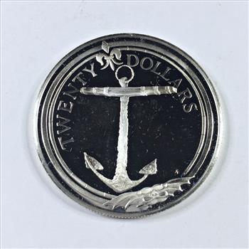 1985 $20 British Virgin Islands - Queen Elizabeth - Ship Anchor - Proof ...
