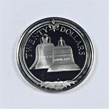 1985 $20 British Virgin Islands - Queen Elizabeth - Ship Bells - Proof ...