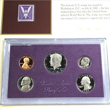 1985 United States Mint Proof Set Plus 1942 Commemorative Stamp*Custom ...