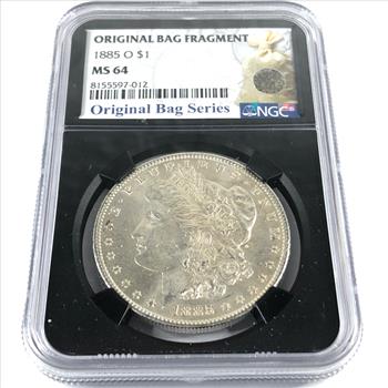 1985-O Morgan Silver Dollar*Original Bag Fragment*Graded MS64 by NGC*Struck at New Orleans ...