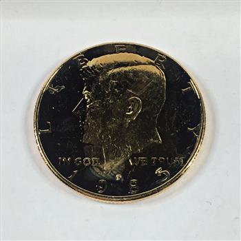 1985-P 24K Gold Layered Kennedy Half Dollar | Property Room
