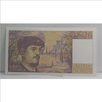 1989 France 20 Francs Crisp Uncirculated Bank Note | Property Room
