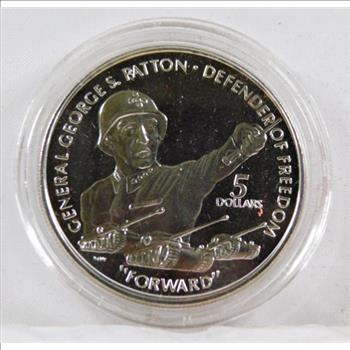 1990 Niue $5 Coin Commemorating George S. Patton*In Protective Capsule ...