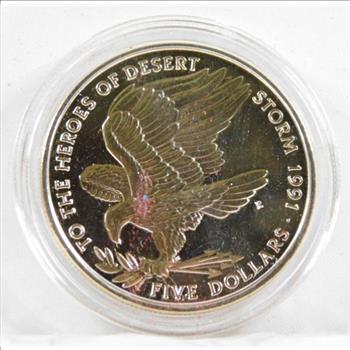 1991 Marshall Islands $5 Desert Storm Coin*In Protective Capsule ...
