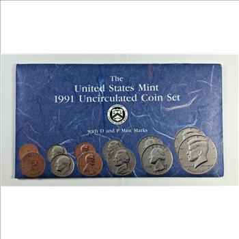 1991 United States Mint Uncirculated Coin Set*Includes Both P and D ...