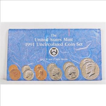 1991 United States Mint Uncirculated Coin Set*With D & P Mint Marks*In ...