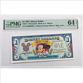 1993 Disneyland Mickey Driving Disney Dollar - Mickey's 65th ...