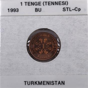 1993 Turkmenistan 1 Tenge Coin*Uncirculated with Luster | Property Room