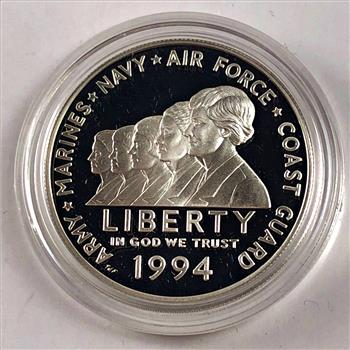 1994-P Women in Military Service Memorial Commemorative Proof Silver ...