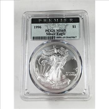 1996 PCGS MS69 $1 Silver Eagle "Premier" | Property Room