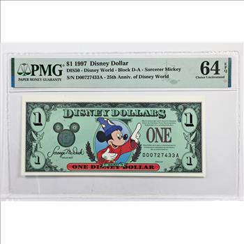 1997 Disneyland Sorcer Mickey Disney Dollar - 25th Anniversary of ...