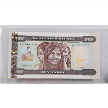 1997 Eritrea 10 Nakfa Crisp Banknote | Property Room