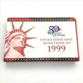 1999 US Mint Silver Proof Set High Grade Cameo Coins in Original ...