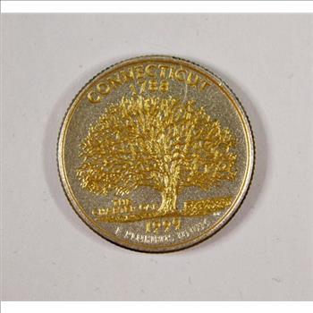 1999-D Enhanced Silver with 24K Gold Highlights Connecticut ...