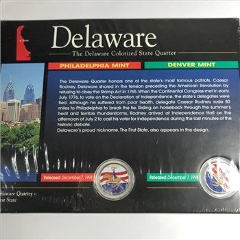 1999-P & D Colorized Delaware State Commemorative Quarters*Encased in ...