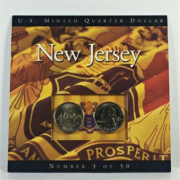 1999-P & D New Jersey Uncirculated Commemorative State Quarters in a ...