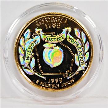 1999-P Hologram 24K Gold Layered Georgia State Quarter*Uncirculated in ...