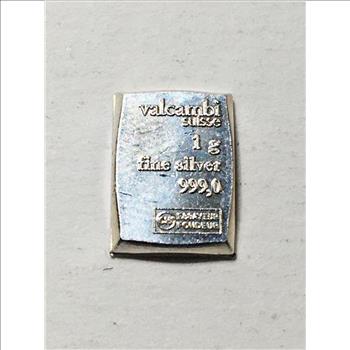 1Gram .999 Fine Silver Bar*Valcambi | Property Room