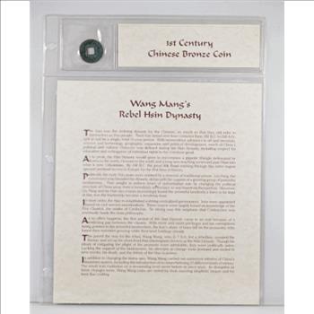 1st Century Chinese Bronze Coin*Wang Mang's Rebel Hsin Dynasty*With ...