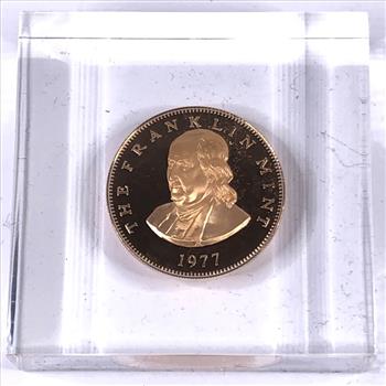 2" Square Ben Franklin Memorial Commemorative Medallion Mounted in ...