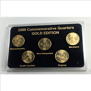 2000 24K Gold Layered Commemorative Quarters*Uncirculated in Custom ...