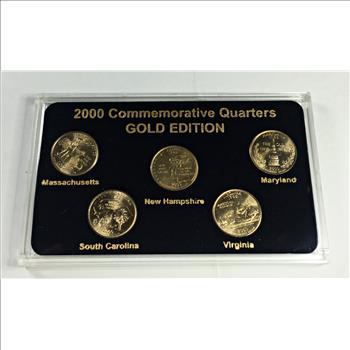 2000 24K Gold Layered Edition of United States Commemorative Quarters ...