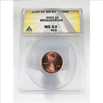 2000 ANACS MS63 1c BROADSTRUCK ERROR | Property Room
