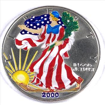 2000 Colorized American Silver Eagle 1 oz Round 999 Fine Silver ...