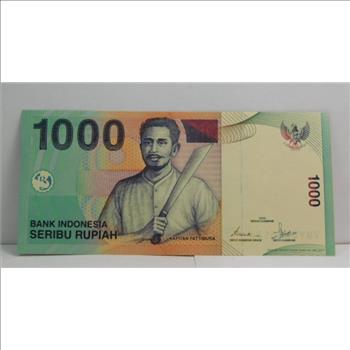 2000 Indonesia 1000 Rupiah Crisp Uncirculated Bank Note | Property Room