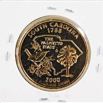 2000-D South Carolina Commemorative Quarter Layered 24K Gold | Property ...