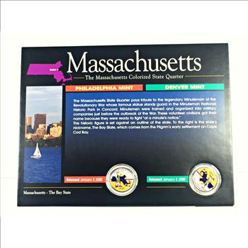 2000-P & D Colorized Massachusetts Commemorative State Quarters*In ...