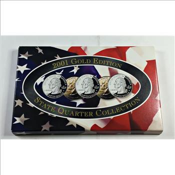 2001 24K Gold Layered Edition State Quarter Collection*Set of Five ...