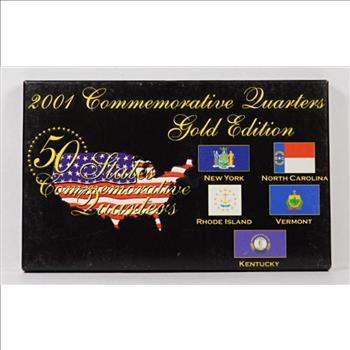2001 Gold Edition of the 50 States Commemorative Quarters*Five Quarters ...