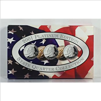 2001 Platinum Layered Edition State Commemorative Quarter Collection*In ...