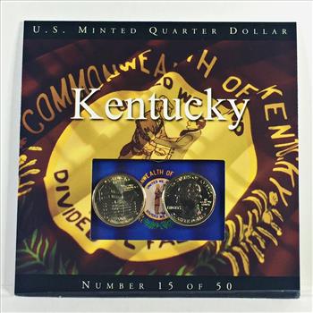 2001-P & D Kentucky Uncirculated Commemorative State Quarters in a Tri ...