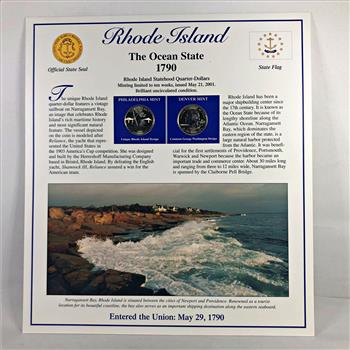 2001-P & D Rhode Island State Commemorative Quarters*Encased in 9" x 10 ...