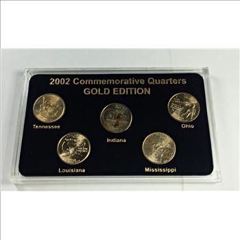 2002 24K Gold Layered Edition of United States Commemorative Quarters ...