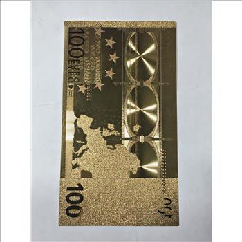 2002 Gold Foil One Hundred (100) Euro Replica Note*New in Protective ...