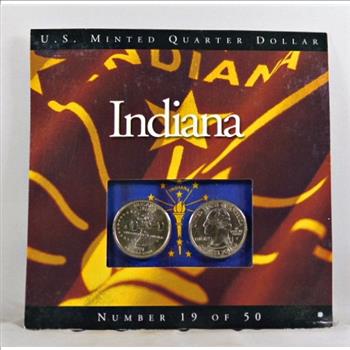 2002-P & D Indiana Commemorative Quarters*In Tri-fold Story Board ...
